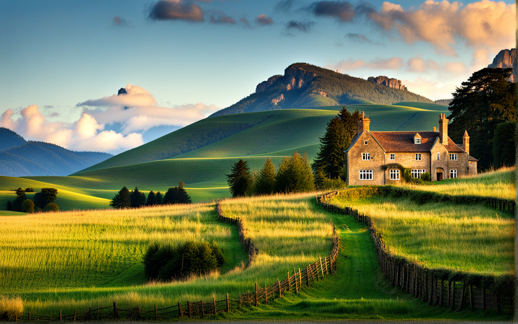 An enchanting house sits in the midst of a sprawling field ... by Tài ...