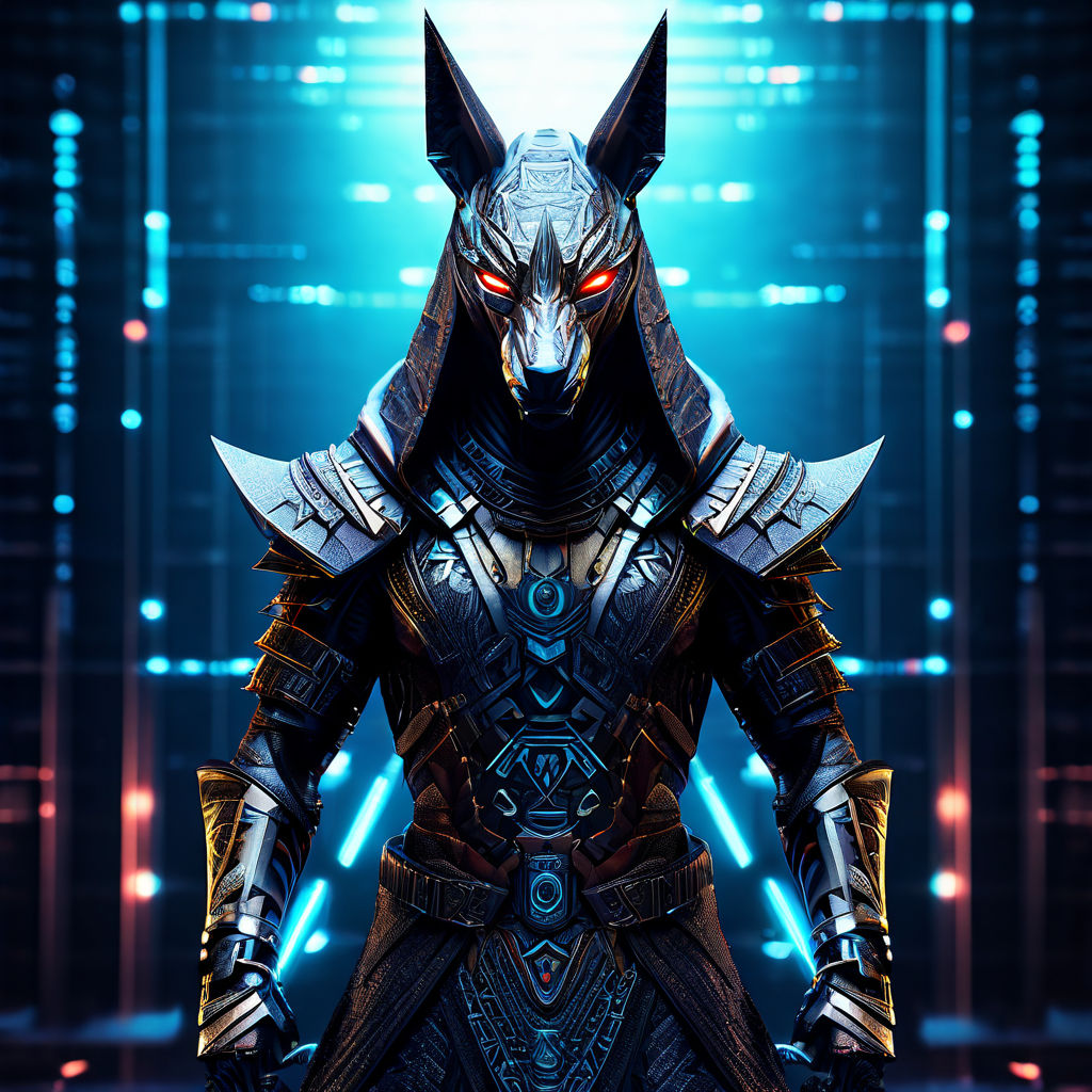 Full body surreal realism hybrid of Anubis cyber warrior and... by Jean Yrala - Playground