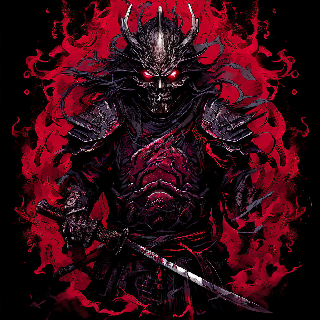 Gothic samurai clad in traditional armor fused with dark dea... by ...