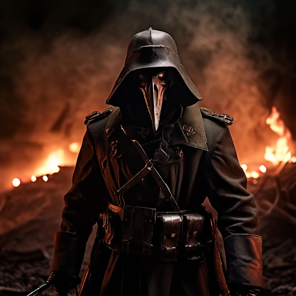 Portrait of a plague doctor german WW2 attire in world war 2... by ...