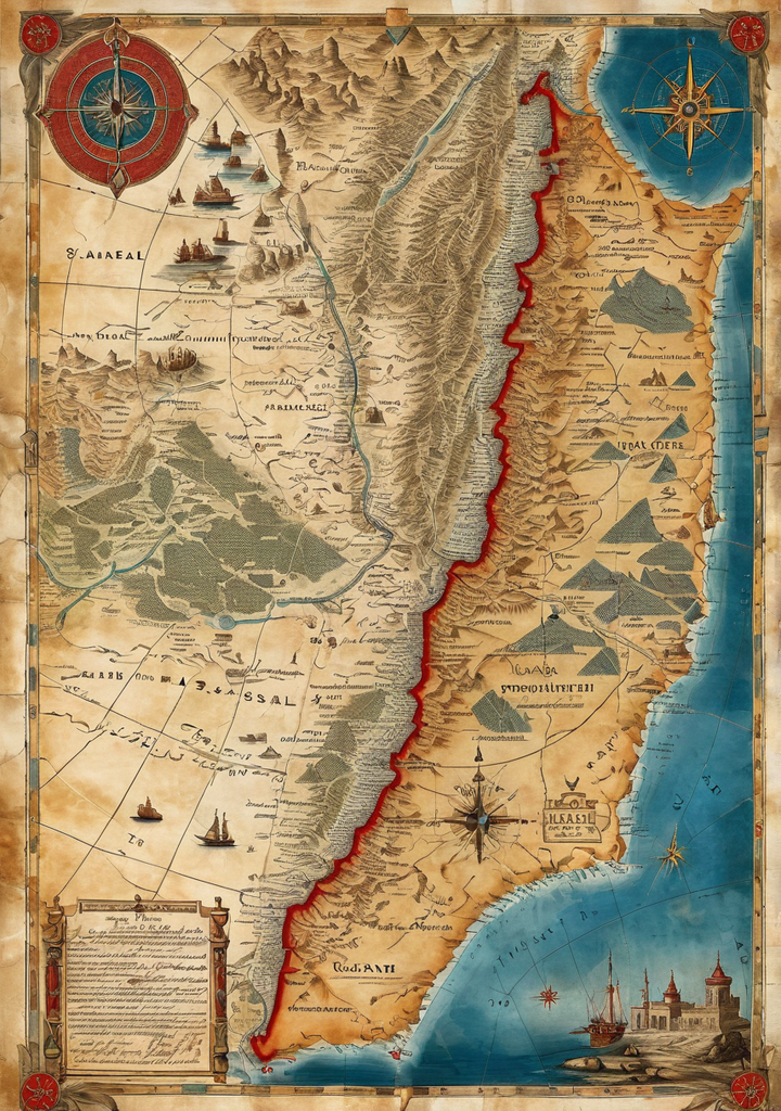 Ancient map depicting the regions of Moab and Israel by Danza Alme ...