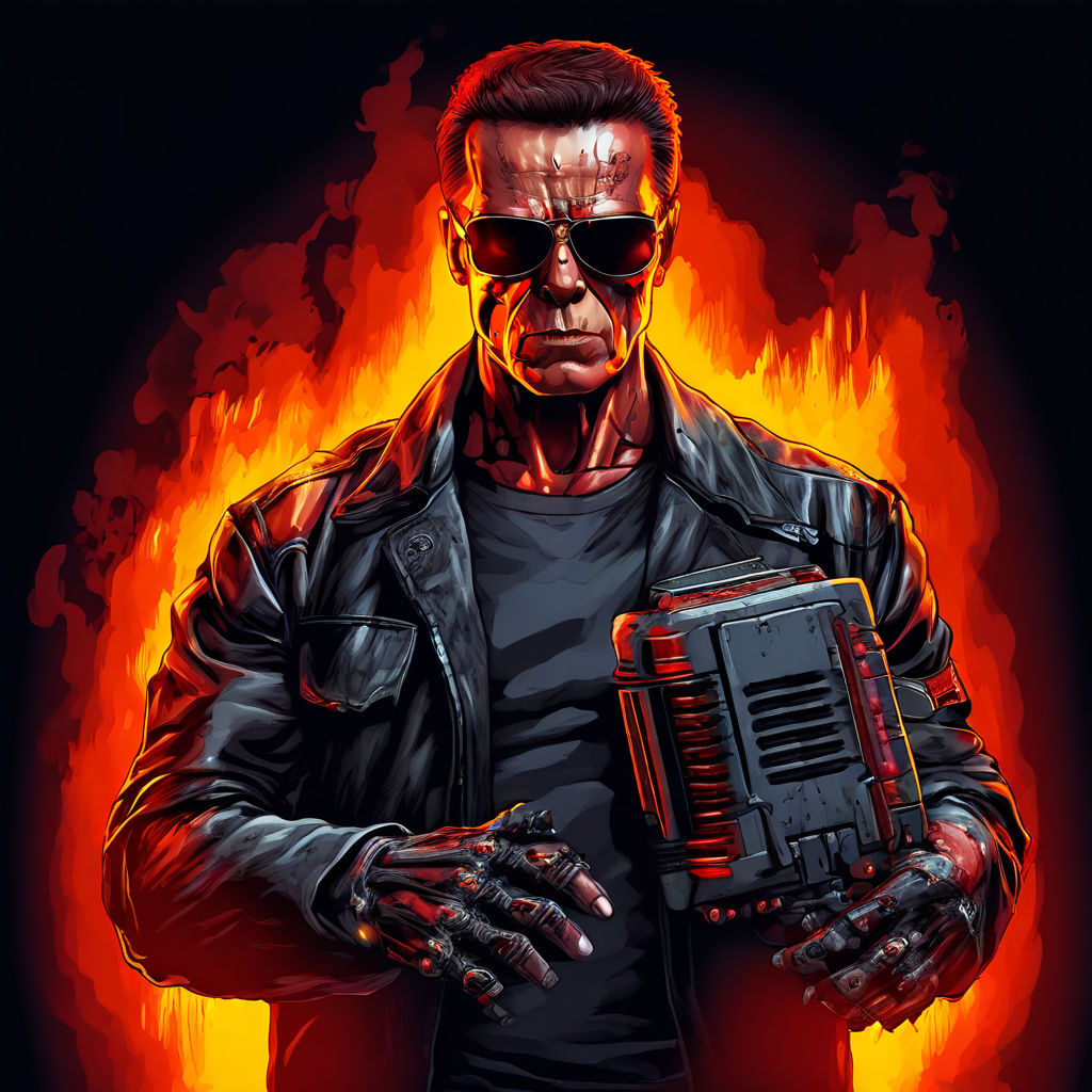 Terminator with a radiator in his hand by Sim Tronic - Playground