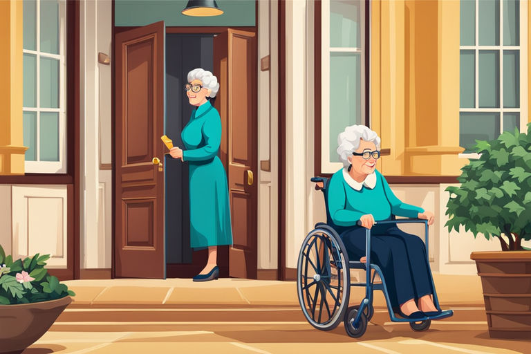 Make a granny in a retirement home that gets helpen by a you... by ...