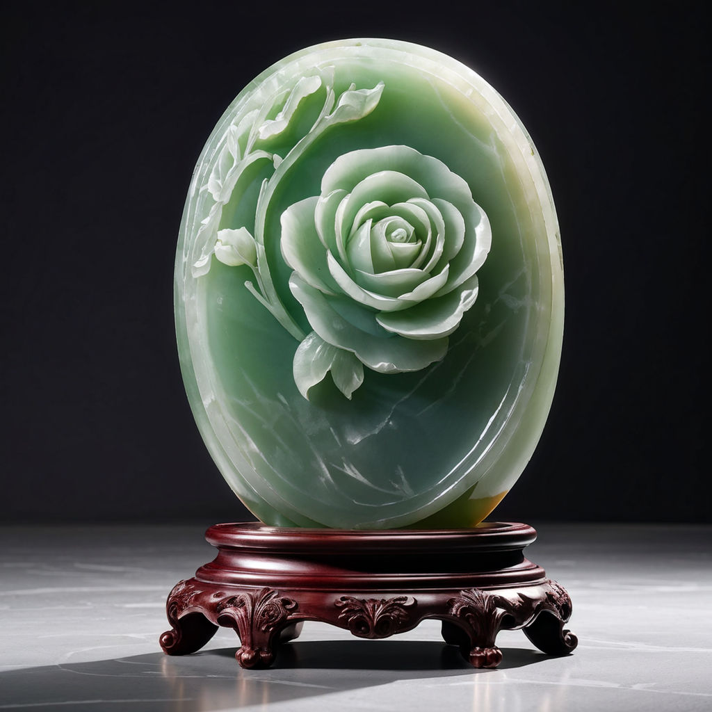 Jade relic depicting a rose by Jimmy Blue - Playground
