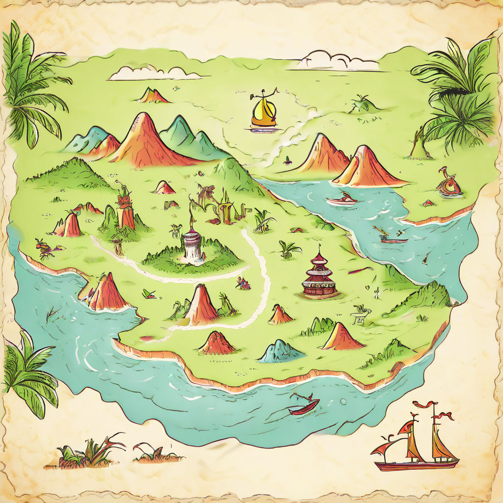 Illustrated children's treasure map by Logan Legrand - Playground