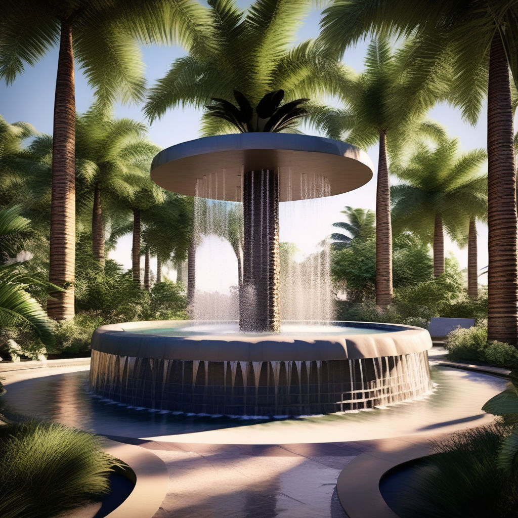 10 foot radius water fountain by Levett Washington - Playground