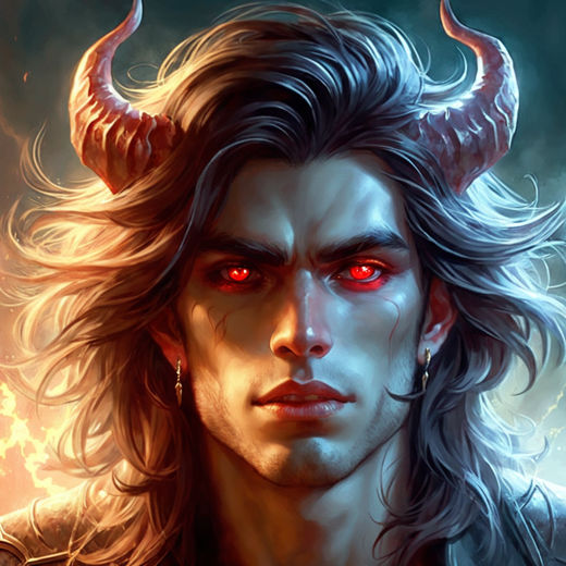 The face of a handsome demon man 25 years old by klavaify - Playground