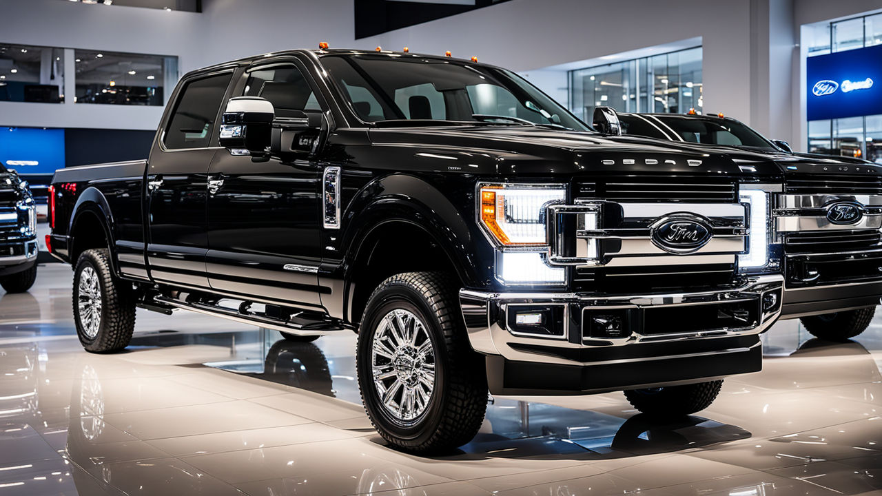 A Front View of Black 2025 Ford Super Duty F-250 pick-up tru... by Ai ...