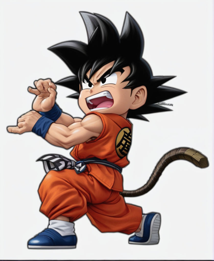 Cartoon Goku wearing kimono with black stripes and vertical ... by RR ...