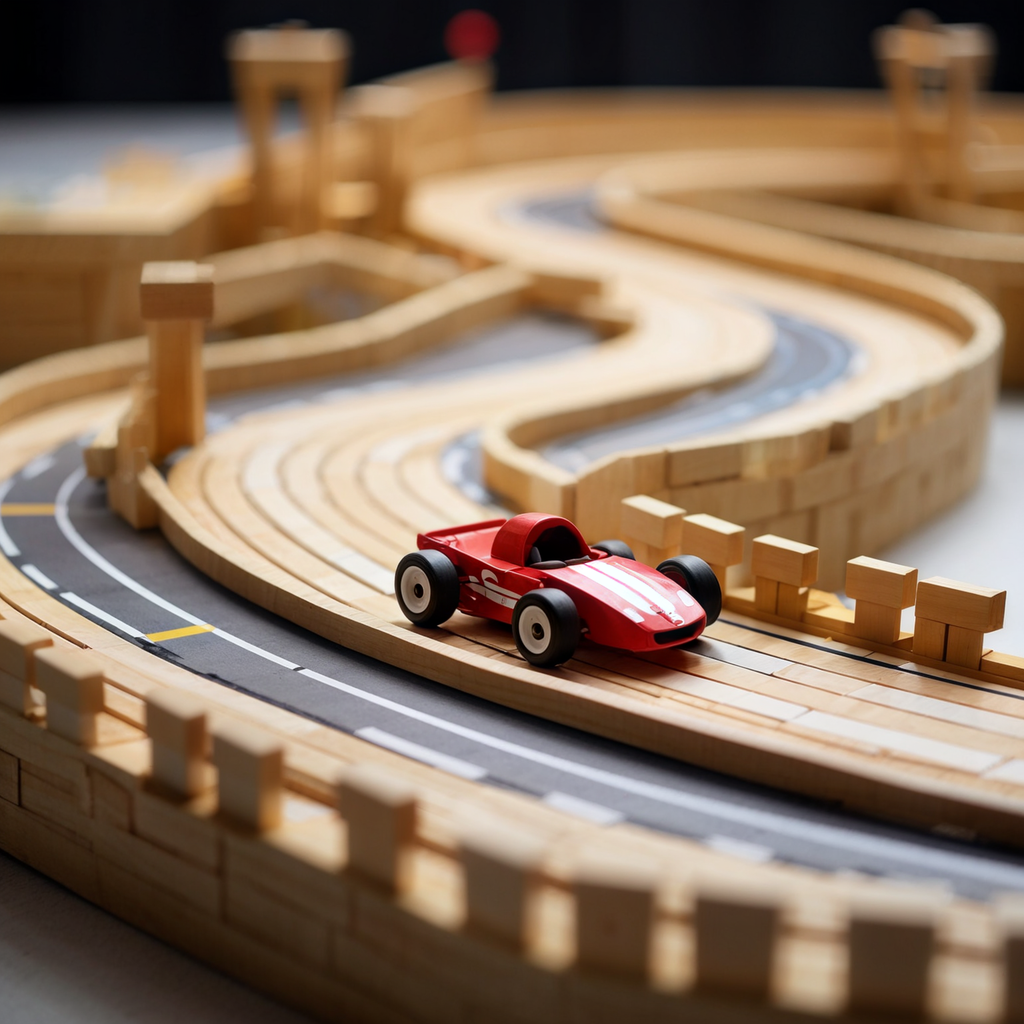 A picture of a design of a child's simple race car track wit... by ...