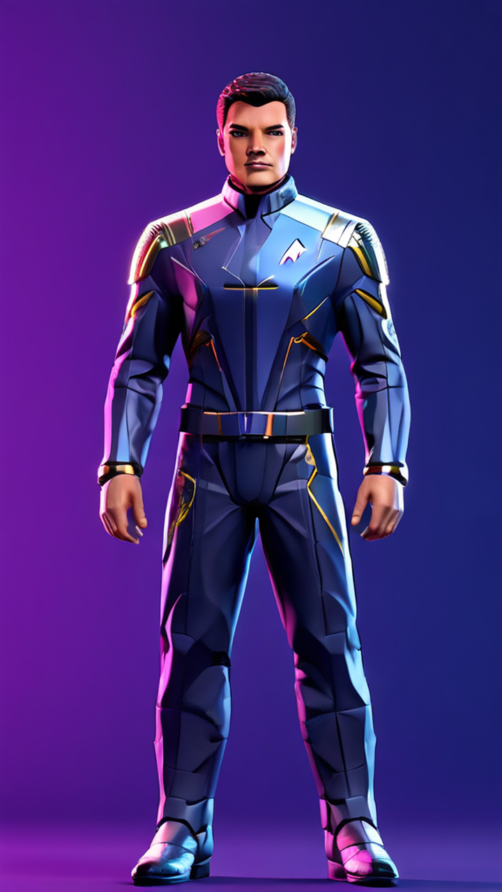 A typical male in a crisp Star Trek uniform with full body d... by ...