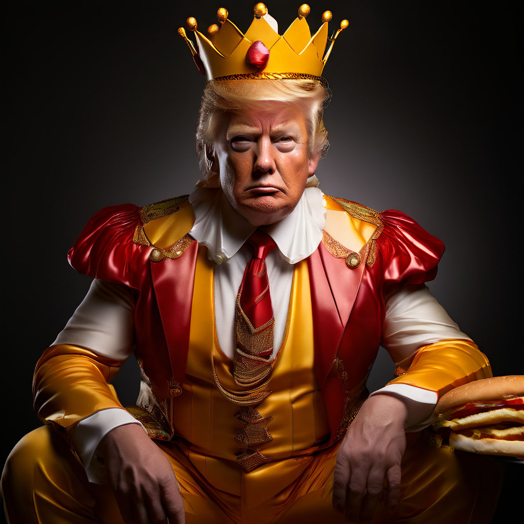 Donald Trump wearing a costume that makes him look like Rona... by C ...