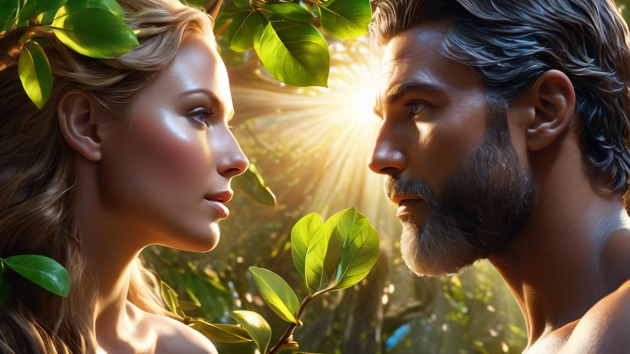 Close-up of Adam and Eve's faces by Arturo Galicia Arroyo - Playground