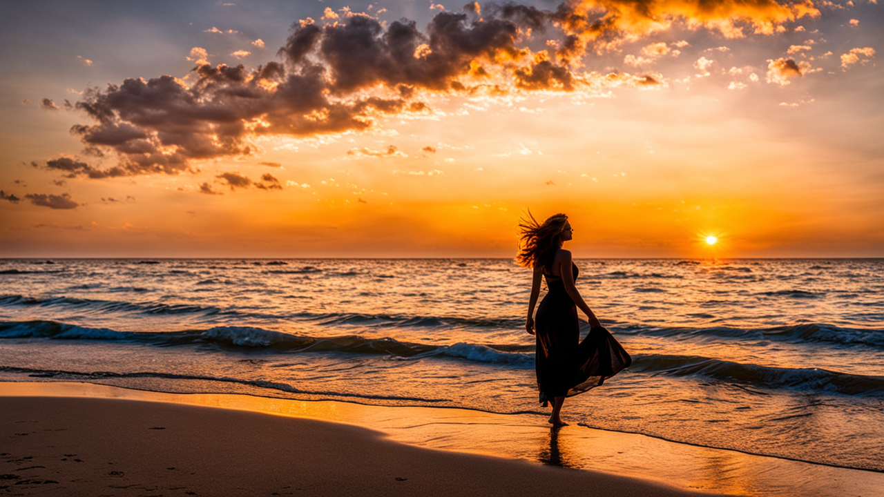 A photo for the geo magazine of a sunset in a beach with a S... by A-I ...