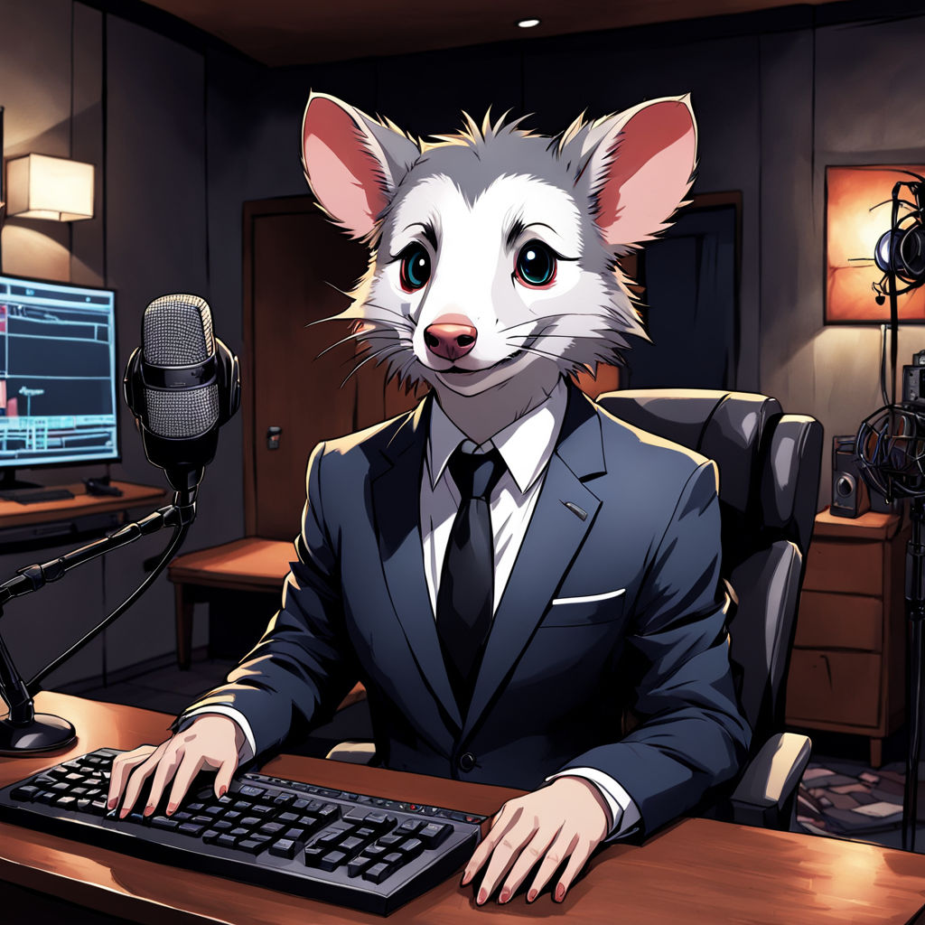 Drawing in anime format of a male opossum by laboratorio Danny - Playground