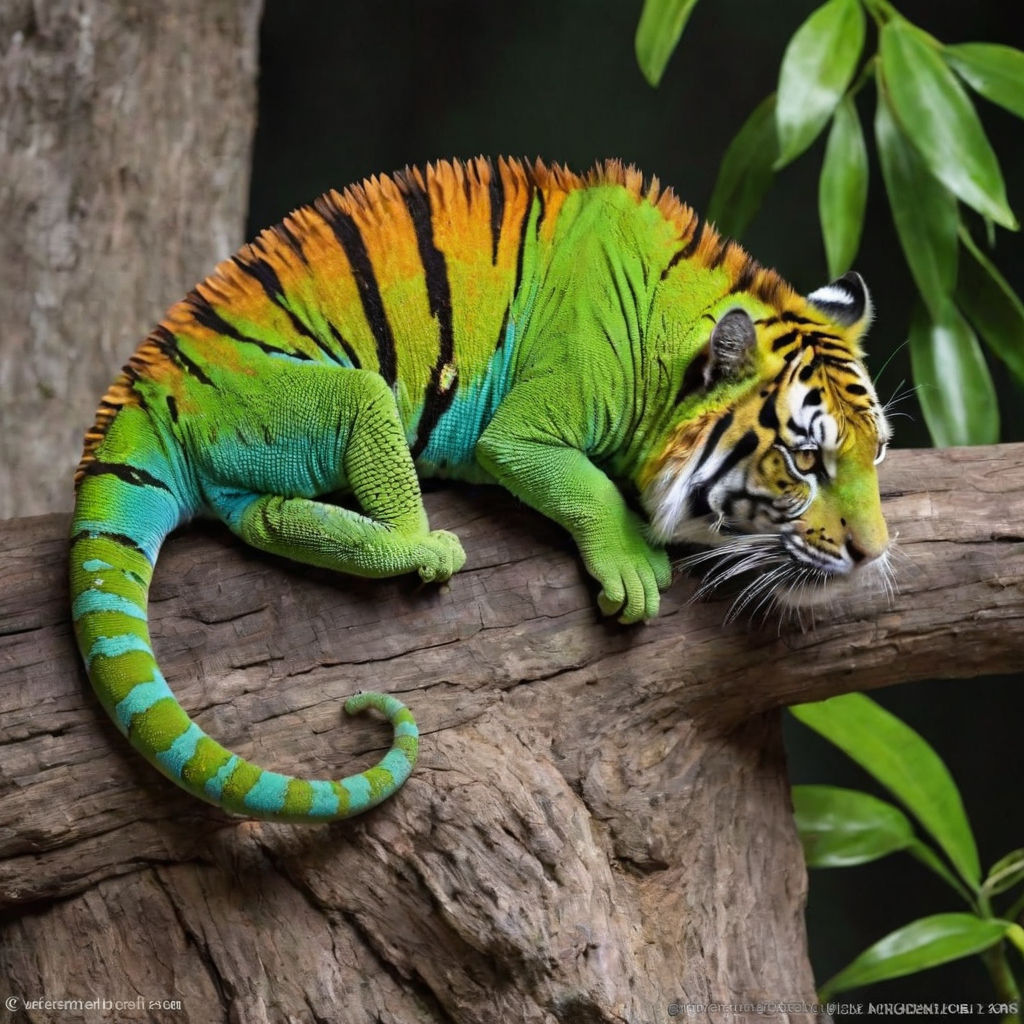 The chameleon s fear as it thinks the tiger has come to eat ... by ...