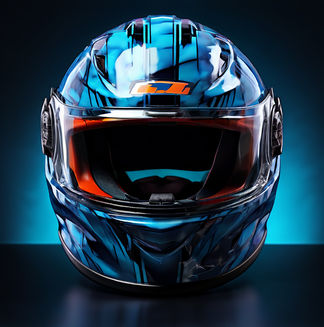 Racing helmet frontal perspective ultra realistic 3D render by ...