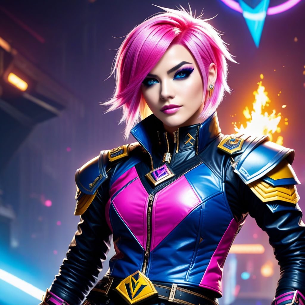 A dynamic pose of Vi from Arcane: League of Legends by Валентин Леонов ...