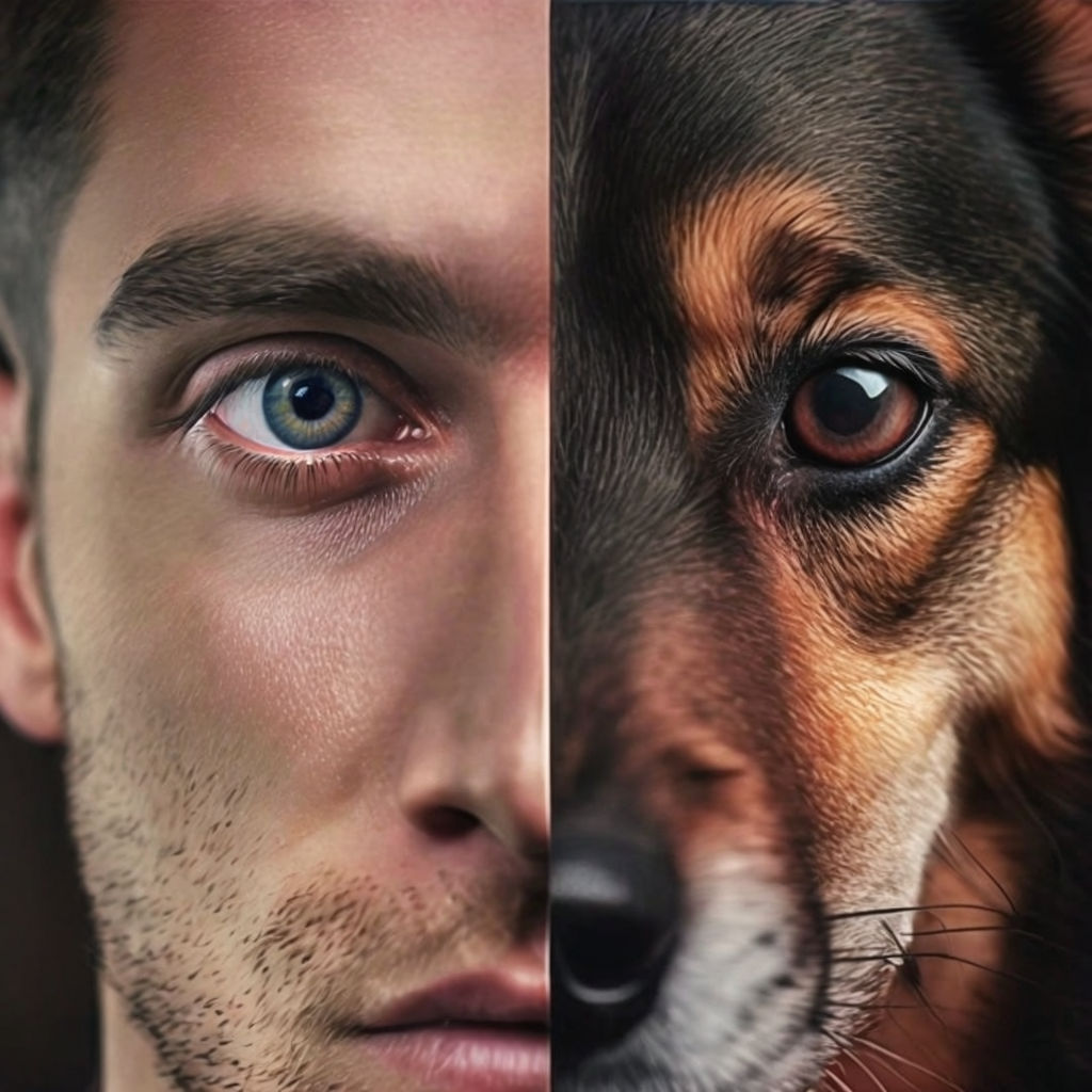 The photo shows the two faces side by side by Ahmed - Playground