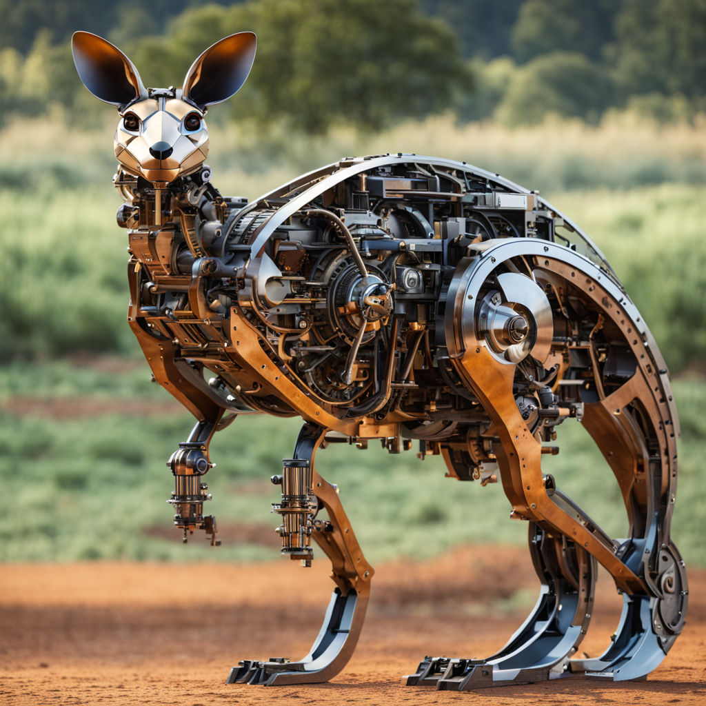 A stunning bio-mechanical kangaroo front view by Ahmet Kırlangıç ...