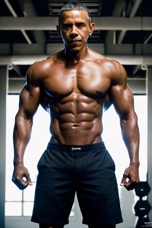 Barack obama with bodybuilder physique by Ching Graphics - Playground