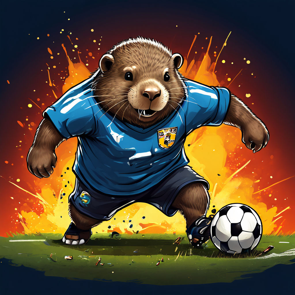 Draw a mole playing sliding tackles in football by 안준호3514 - Playground