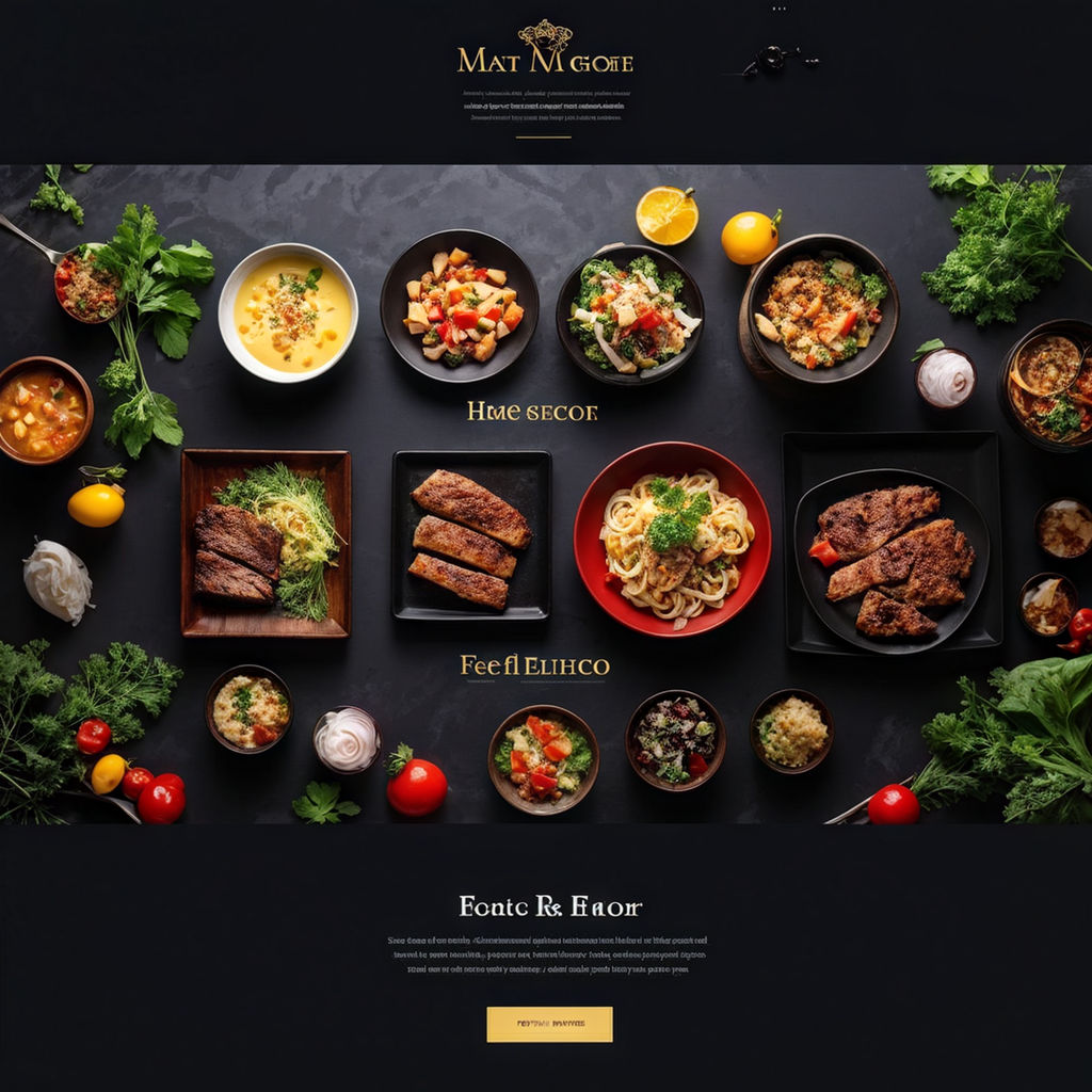 Make a restaurant website hero section with navbar and foods... by Dira ...
