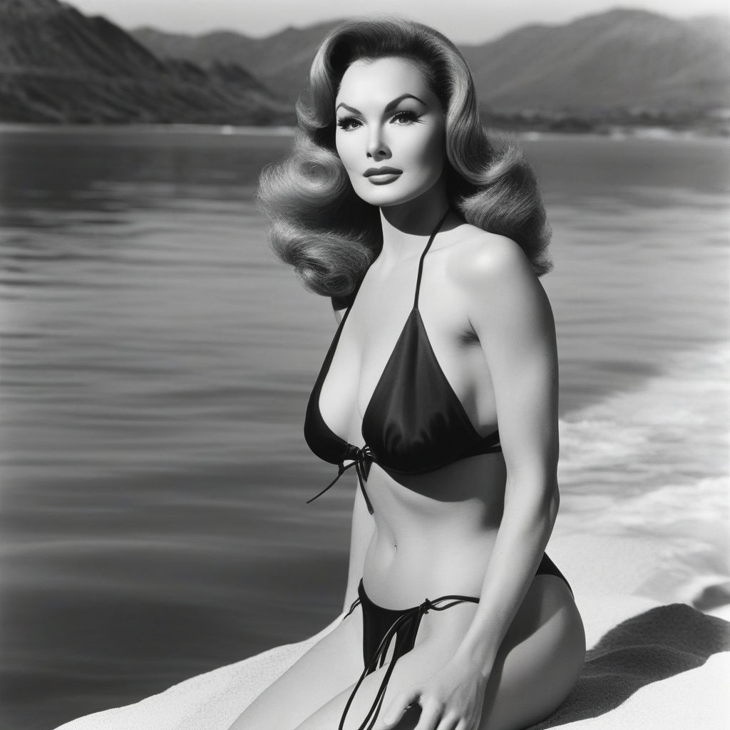 Julie Newmar in string bikini by George Curcio - Playground