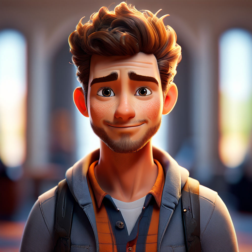 Cute cartoon portrait MEN by Luiz Gustavo - Playground