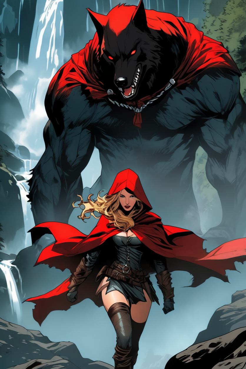 Blake Lively as Little red hood walking with male werewolf by Jure ...