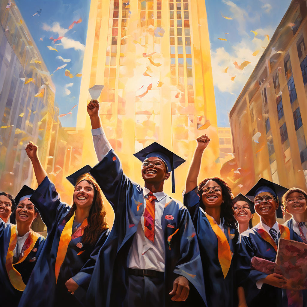 Mural showcasing the elated graduating class of 2024 by Agustin ...