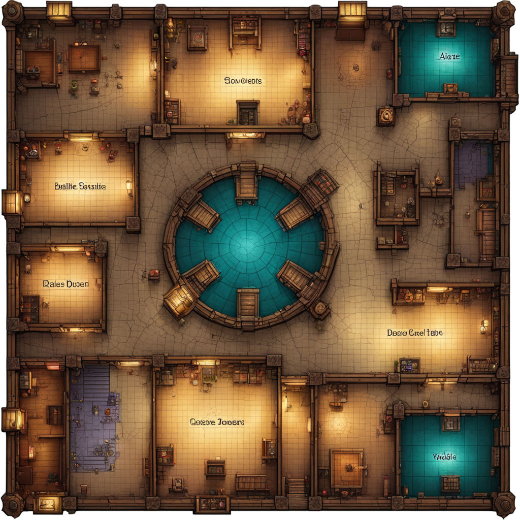 A Dungeons and Dragons tabletop battle map in top view by luiz henrique ...