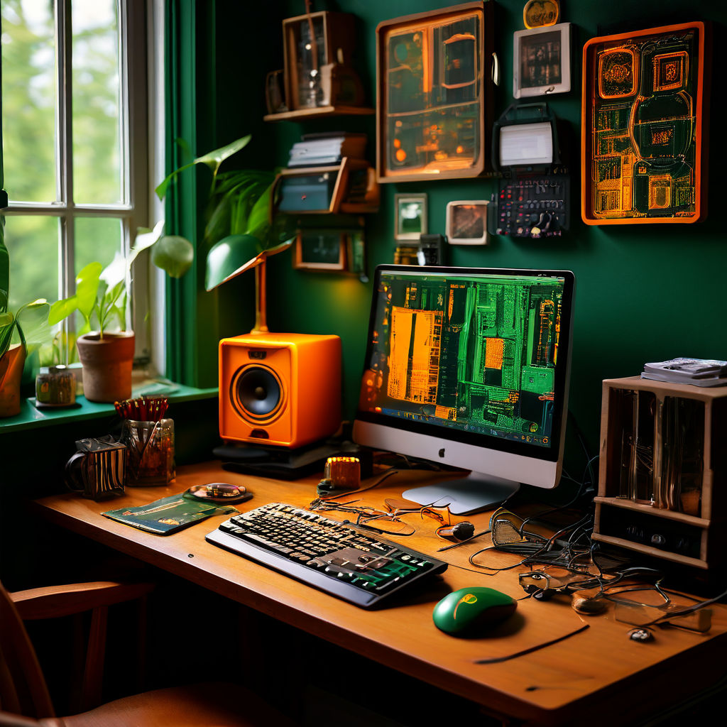 Desktop setup inspired by the orange and gold color palette ... by ...