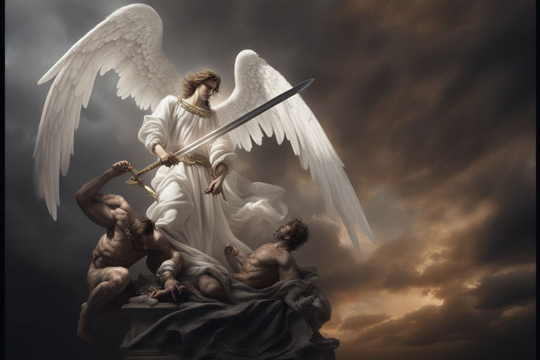 Angel with sword and white clothes by Alien - Playground