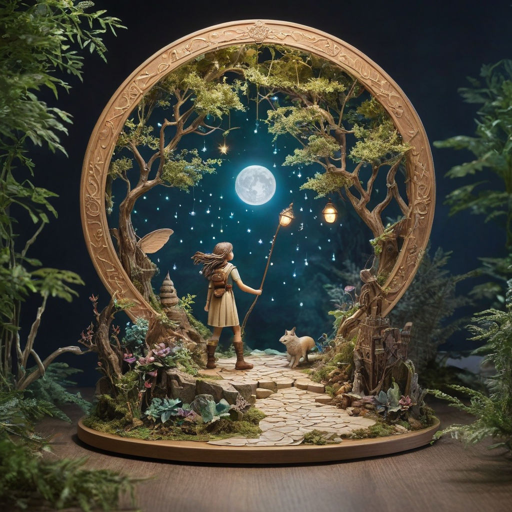 Craft an enchanting 3D scene inspired by the journey of an e... by ...