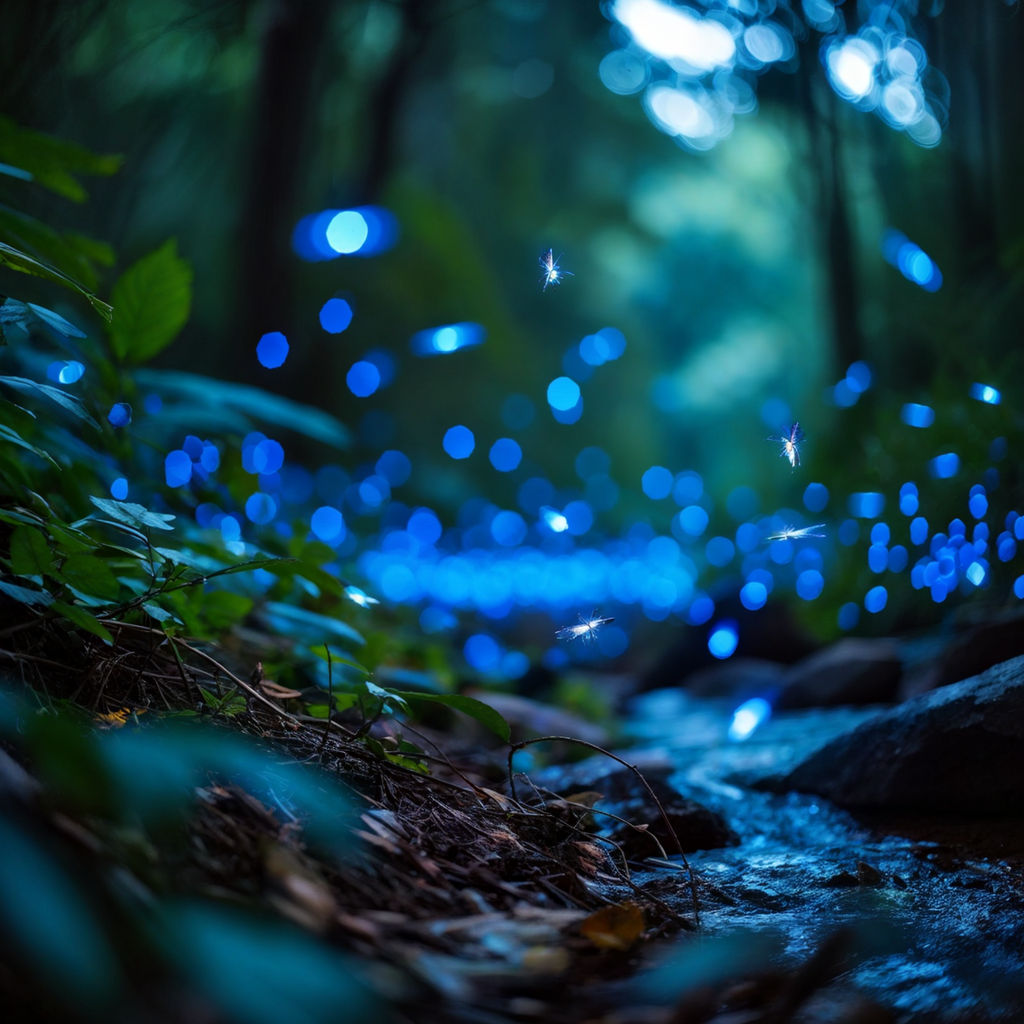 Close-up of fireflies mid-flight by Trung Lê Nguyễn Minh - Playground
