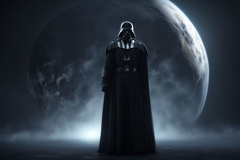 Darth vader iconic pose. night scene. darth vader standing b... by ...