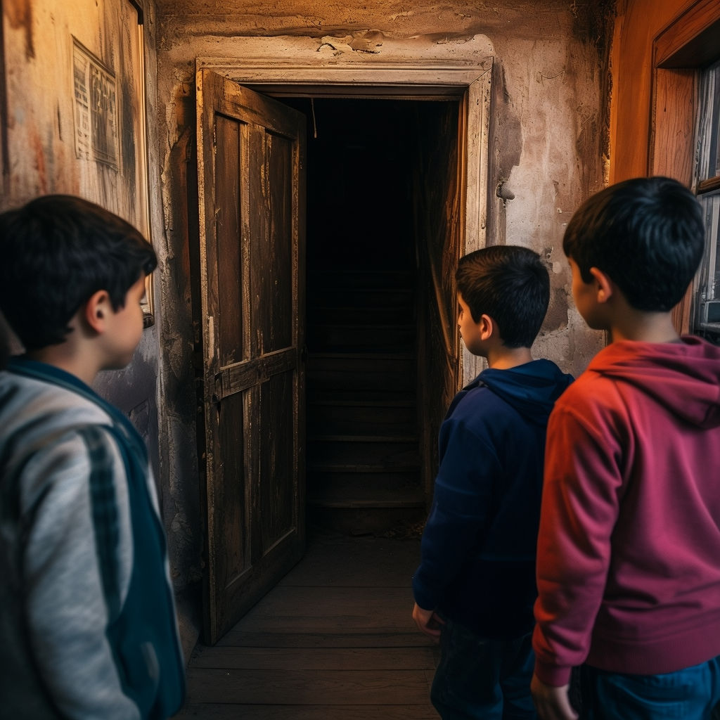 Discovering the Hidden Door:** Raj leading the group towa... by CARTOON ...