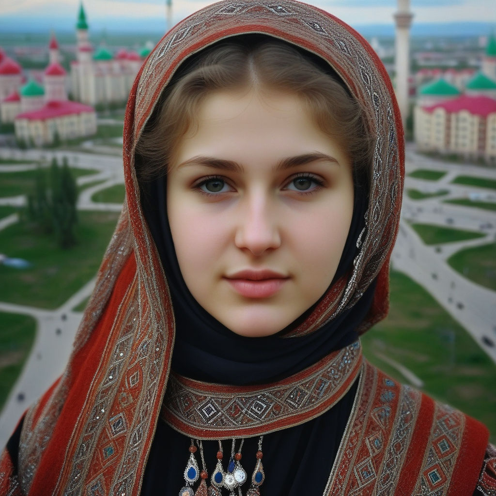 A young Chechen woman in Grozny. She is a stunning beauty. S... by Sid ...
