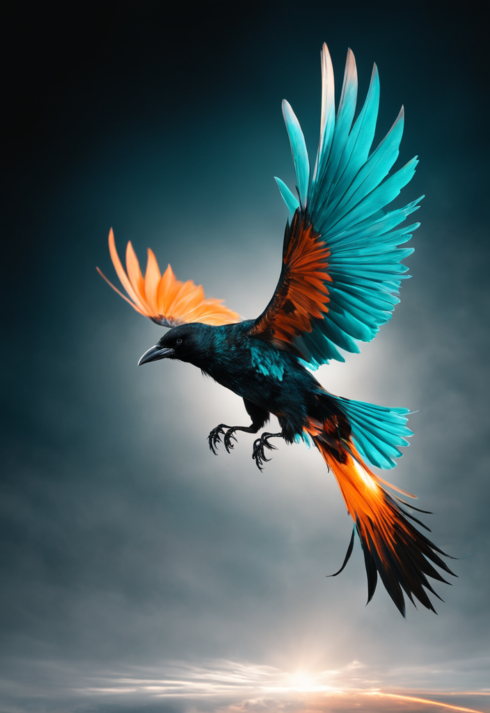 Crow soaring with wings unfurled by Laserinkremovals Calgary - Playground