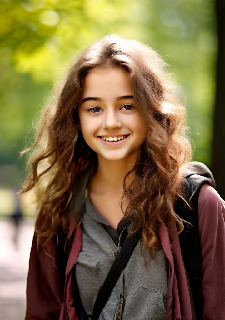 Profesional photo of 15 yo girl walking in park smiling by Grzegorz ...