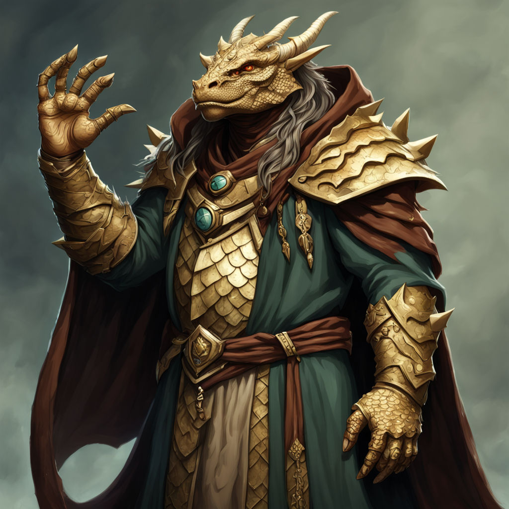 Dragonborn Druid with four fingers by Mangalib - Playground