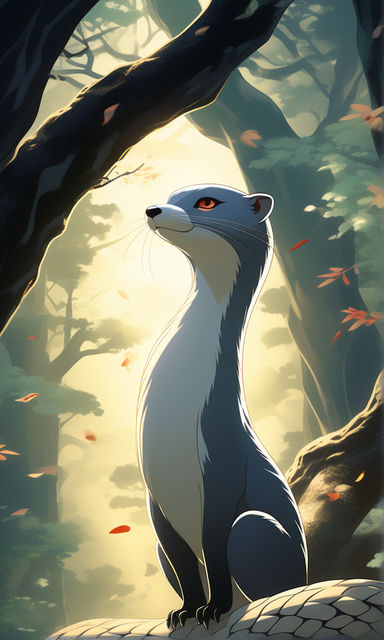 An anime stylized image of a mongoose and a snake as symbols... by Z ...