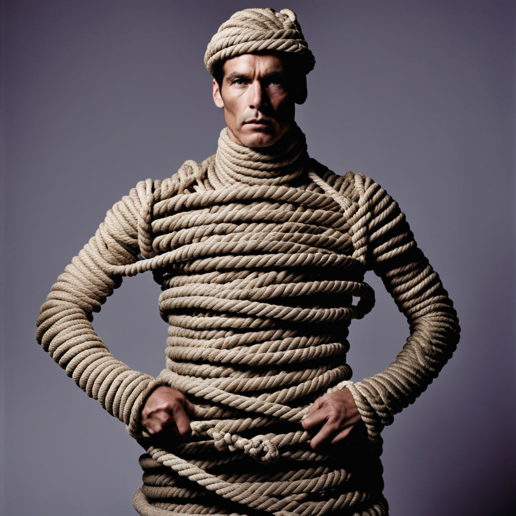 A man wearing clothes made of ropes by Cristobal - Playground