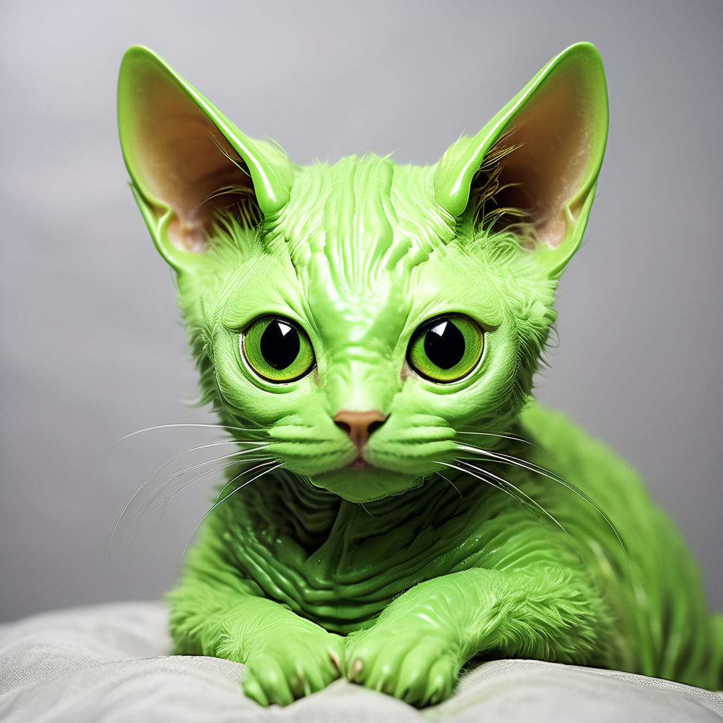 A green alien cat by Alexander Castaneda - Playground