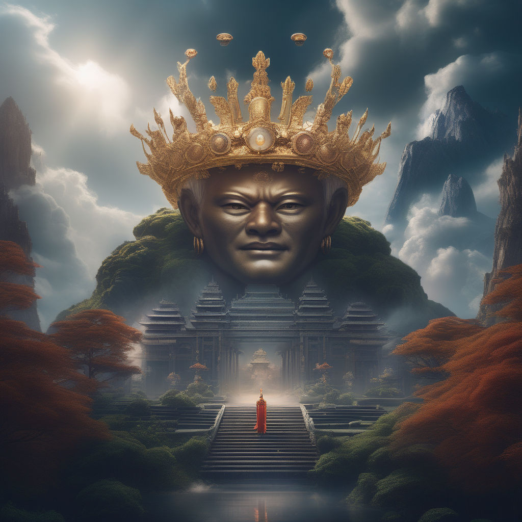 Generate an image depicting the mythological scene of Pangu ... by 蔡佳新 ...