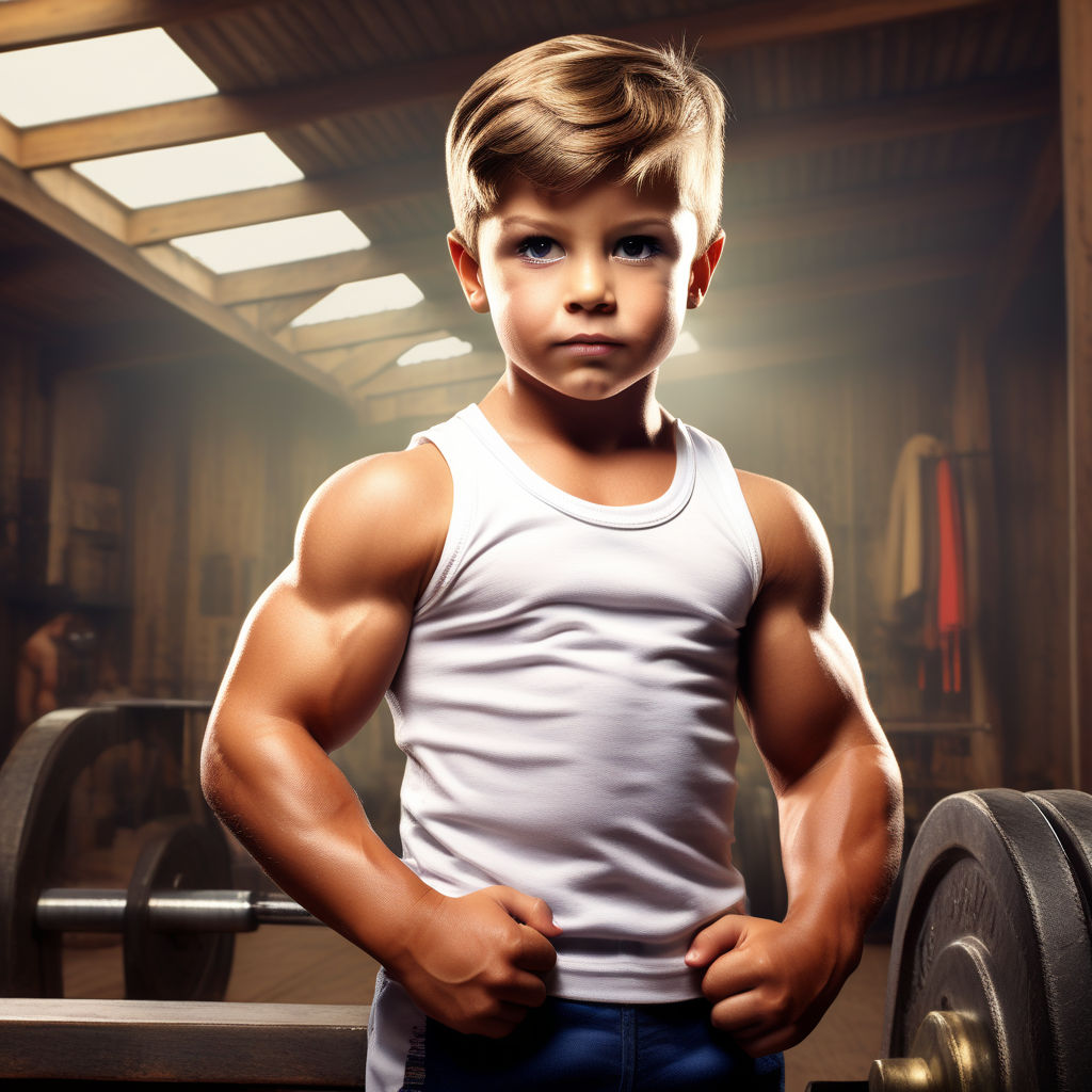 Kid bodybuilder by Marc De Smedt - Playground