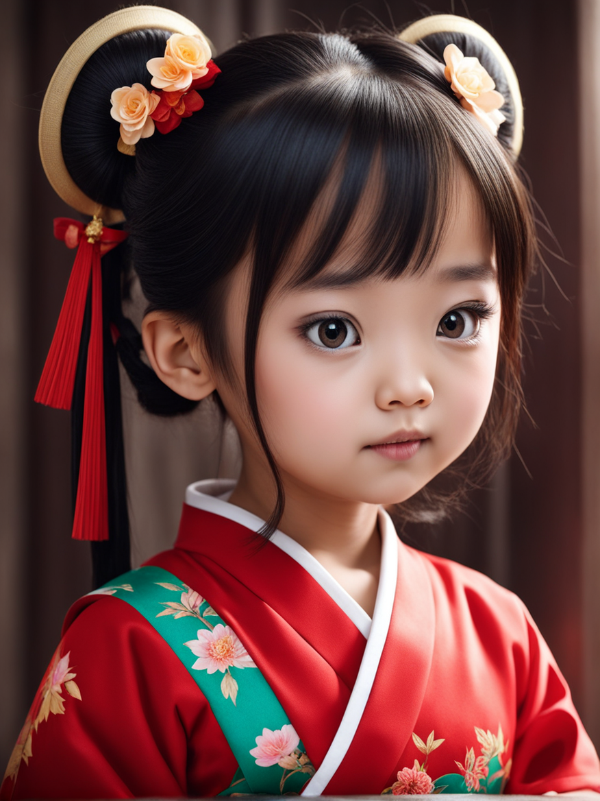 Half body cute little chinese girl by Caro - Playground