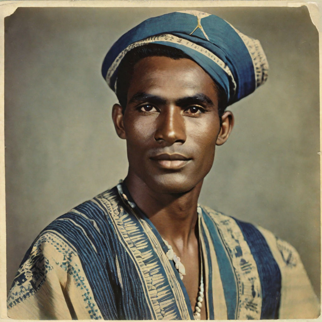 A 1960s Saint Lucian Kalinago man Studio Portrait seen from ... by ...