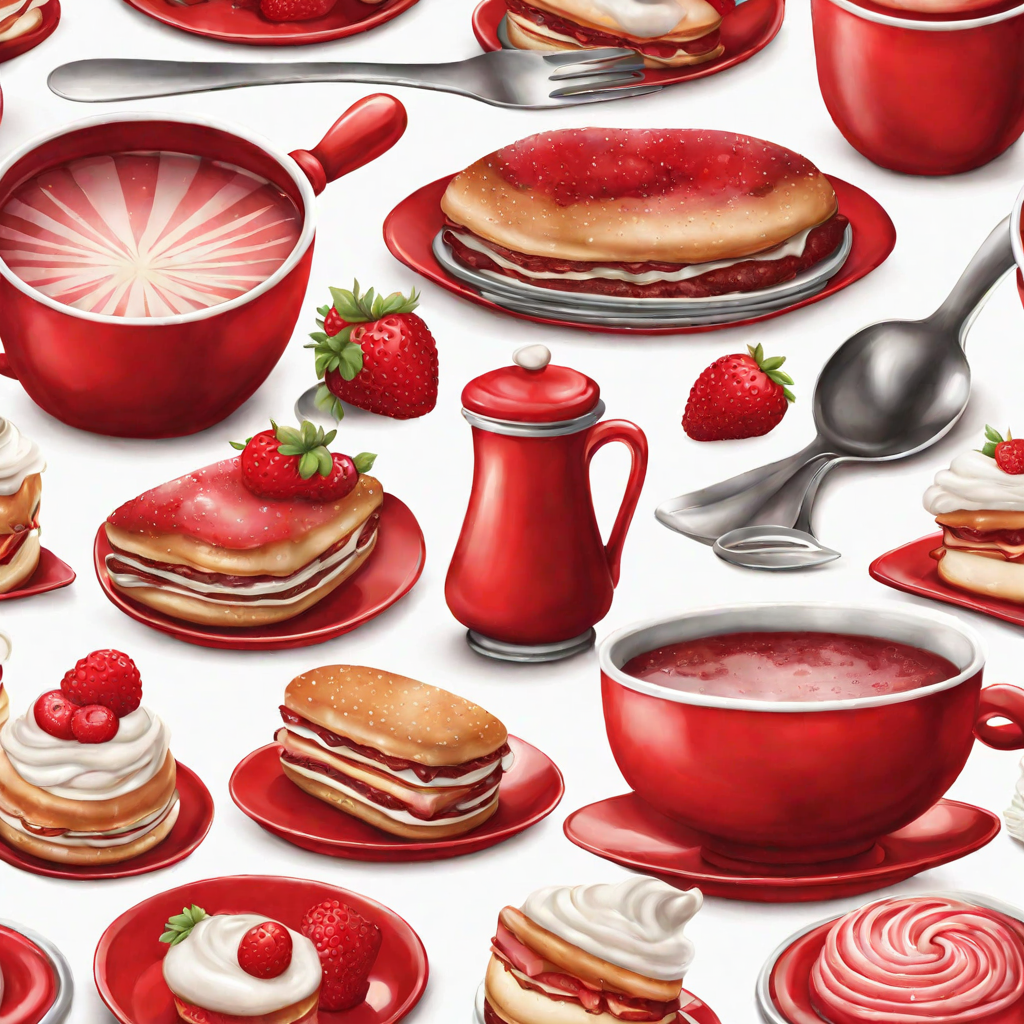 Different red diner objects CLIPART in the style of Nicolett... by ...